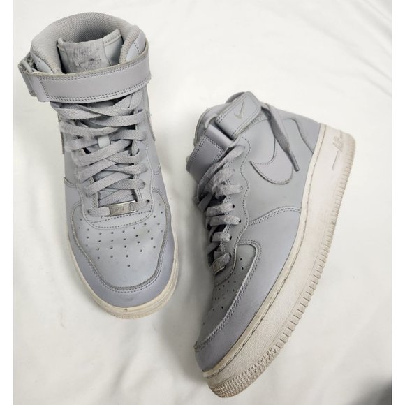 Nike | Shoes | Nike Mens Sz 9 Nike Air Force Mid Wolf Grey White ...